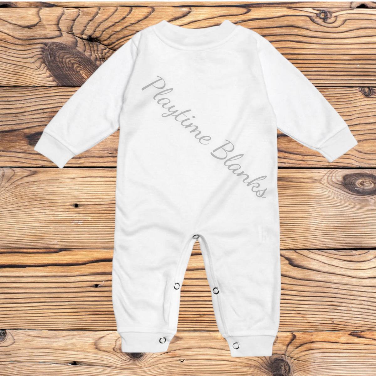 White Sleep N Play Long Sleeve Crew Neck-100% Poly – Playtime Blanks